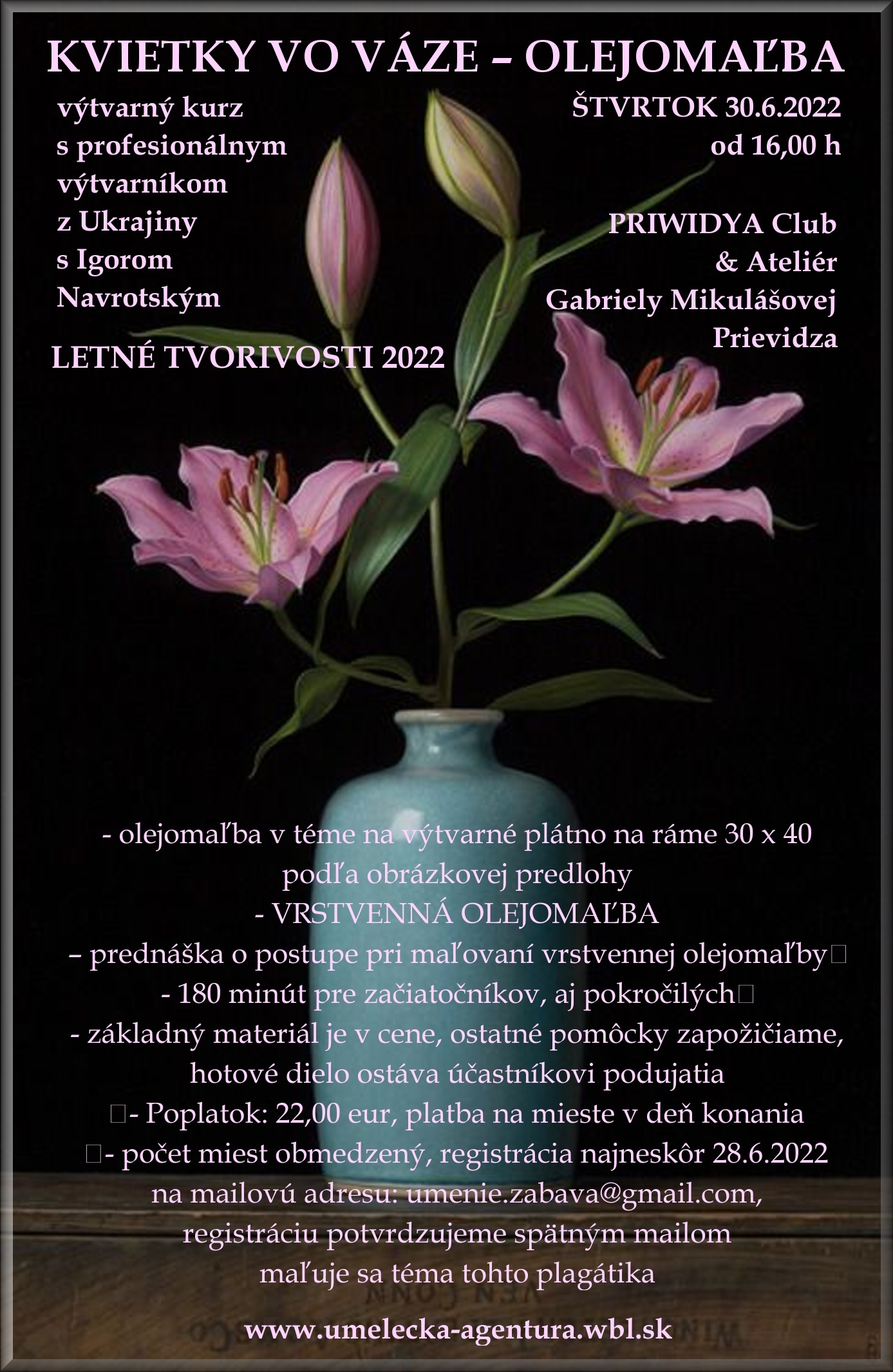 ŠKOLA VÝTVARNÝCH TECHNÍK PRE ZAČIATOČNÍKOV 2022 - AKRYLOVÁ MAĽBA ...