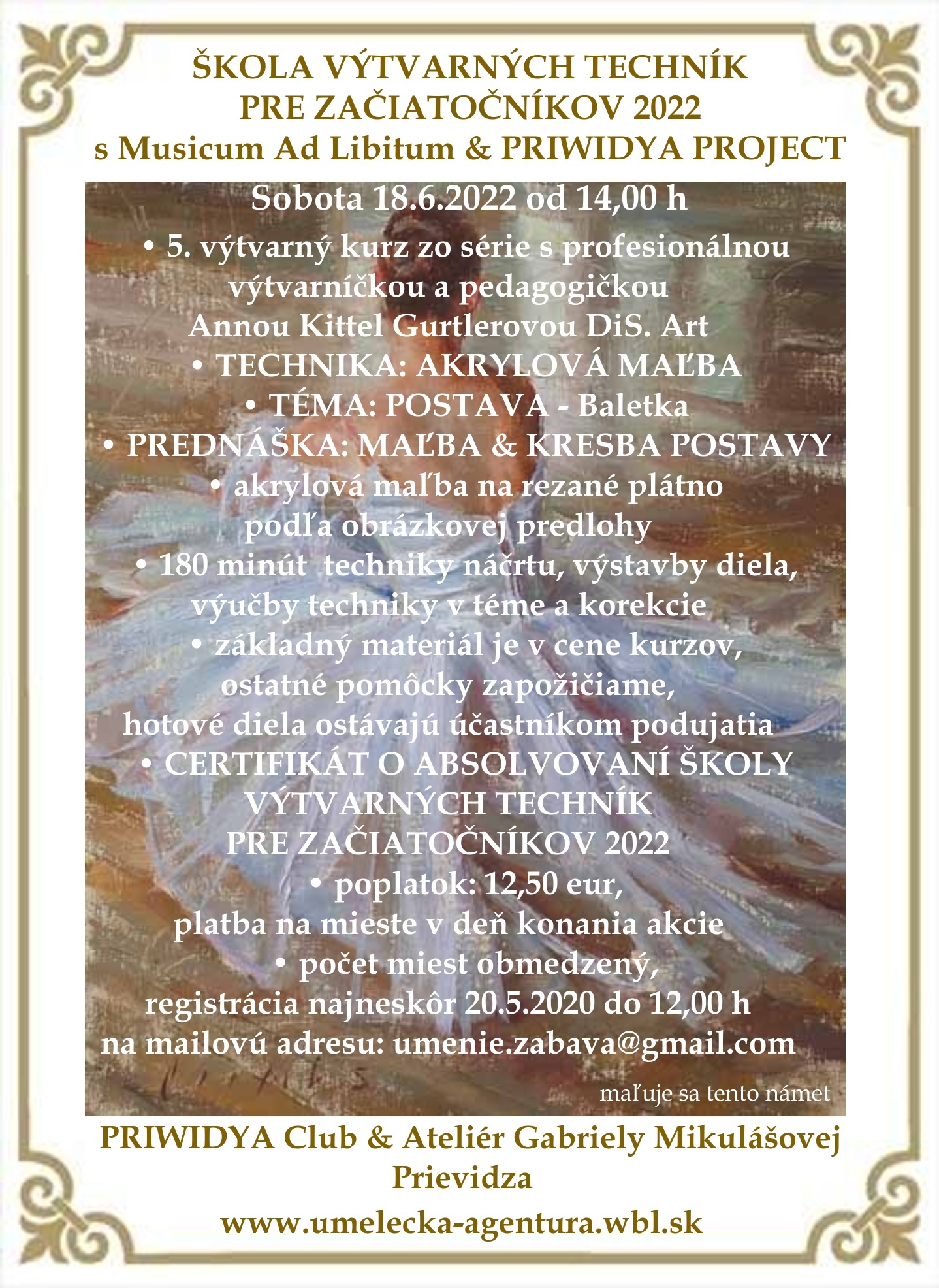 ŠKOLA VÝTVARNÝCH TECHNÍK PRE ZAČIATOČNÍKOV 2022 - AKRYLOVÁ MAĽBA ...